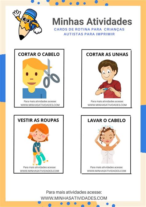 Atividades Cards De Rotina Para Crian As Autistas