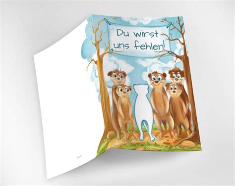 Abschiedskarte für Kollegen Kollegin in XXL Format A4 mit Umschlag