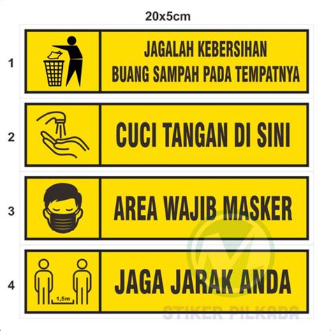 Jual STIKER VINYL CUCI TANGAN DISINI AREA WJIB JAGA JARAK DIJUAL