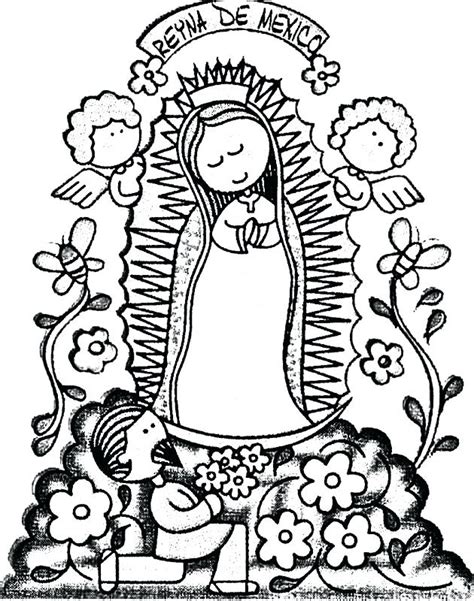 Dibujos de la Virgen de Guadalupe 12 de diciembre Colorear imágenes