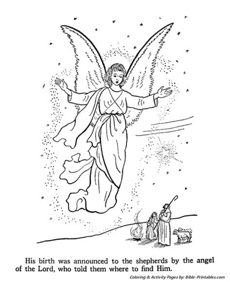 Angel And Shepherds Coloring Pages