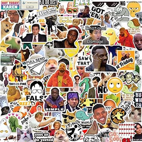 306pcs Funny Meme Vinyl Stickers Pack Large Bulk Sticker For Laptop