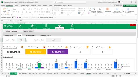 Planilha De Contas A Pagar E Receber Em Excel Vizual