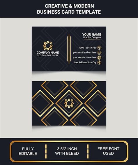 Plantilla Gratuita De Tarjetas De Visita De Lujo Vectorial Vector Premium