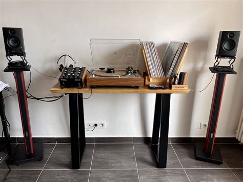Console industrielle en bois manguier massif et métal noir L120 cm