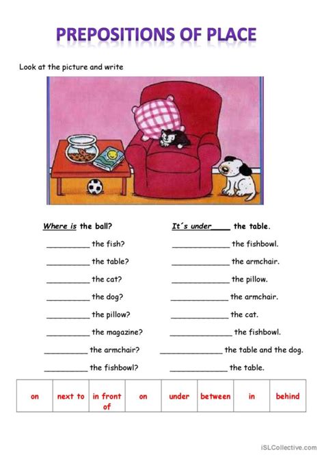 Prepositions Of Place Questions Answers For Quizzes And Worksheets