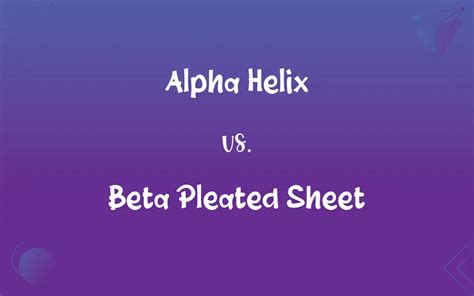 Alpha Helix Vs Beta Pleated Sheet Whats The Difference