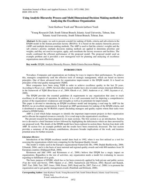 pdf using analytic hierarchy process and multi dimensional decision making methods for