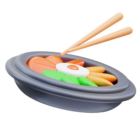 Korean Icon Bibimbap Food D Illustration Png