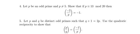 solved 4 let p be an odd prime and p 5 show that if p 13