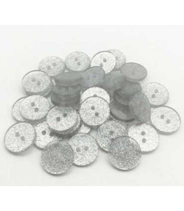 Boutons Résine Paillette 2 trous transparent 19 mm