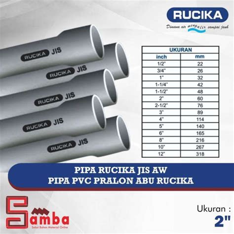 Promo Pipa Pvc Rucika Jis Aw 2 Pipa Pvc Abu Abu Diskon 33 Di