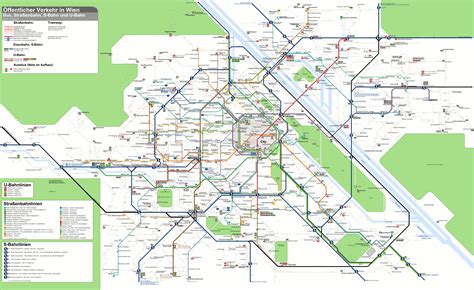 Netzpläne der öffentlichen Verkehrsmittel in Wien