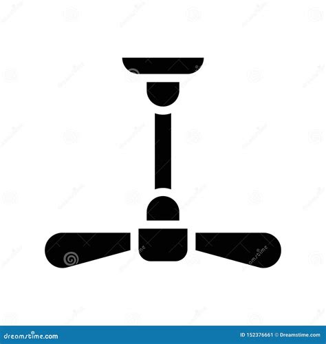 Ceiling Fan Vector Illustration Isolated Solid Style Icon Stock Vector