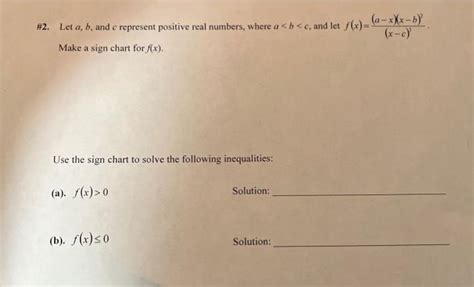 solved 2 let a b and c represent positive real numbers