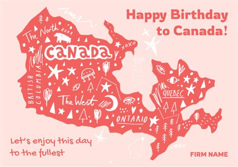 Modèle Carte postale A5 caniche rouge de la fête du canada illustré
