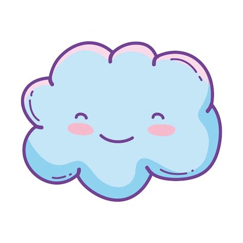 Linda Nube De Dibujos Animados Vector Premium