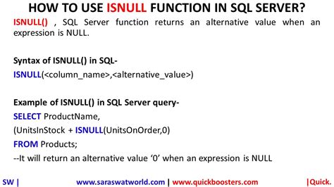 how to use isnull function in sql server quickboosters