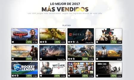 Estos son los 100 juegos más vendidos de Steam durante 2017