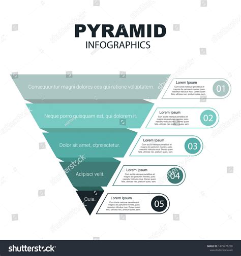 Pyramid Infographics Funnel Pyramid With 5 Royalty Free Stock Vector