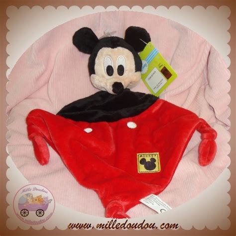 DISNEY SOS DOUDOU MICKEY PLAT MOUCHOIR NOIR ROUGE