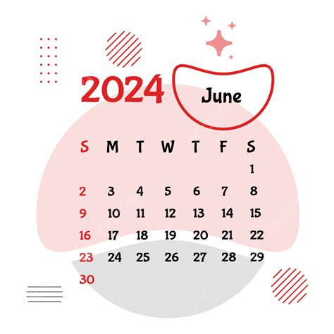 Diseño De Calendario Mensual De Junio De 2023 Vector PNG dibujos