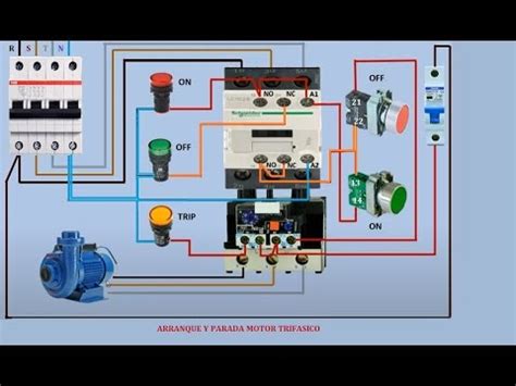 Esquemas eléctricos Arranque y parada motor trifasico