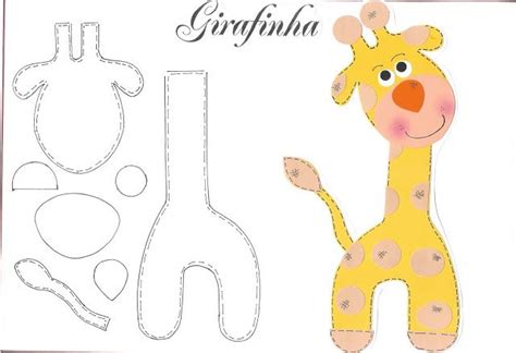 Feltro Fácil Molde Girafinha como faço trabalhos manuais passo a passo