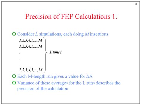 precision of fep calculations 1