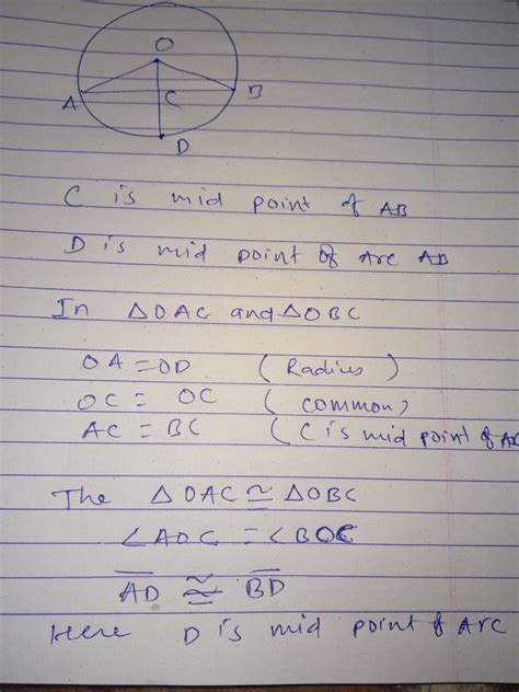 prove that the line joining the midpoint of a chord to the centre of a circle is perpendicular