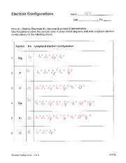 Electron Configuration Orbital Notation Worksheets Answers