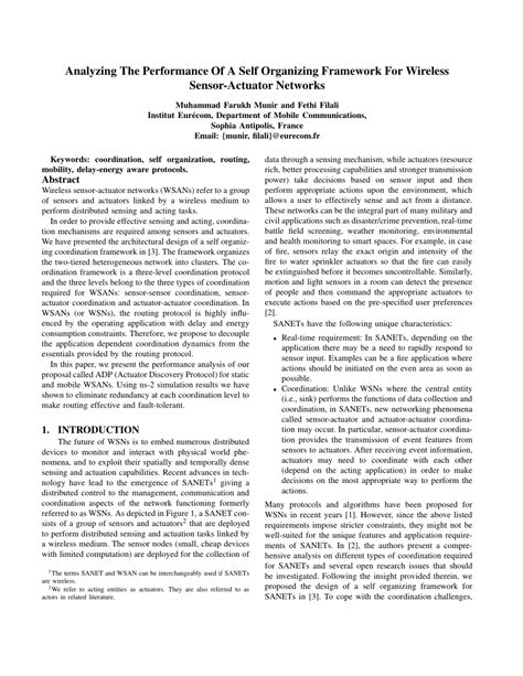 PDF Analyzing The Performance Of A Self Organizing Framework For