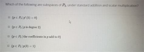 solved which of the following sets are linear subspaces of