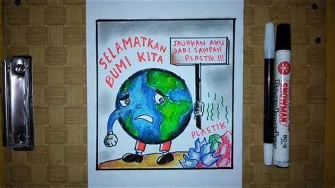 Cara Membuat Poster Selamatkan Bumi Kita Dari Sampah Plastik YouTube
