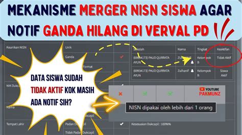 Verval PD Cara Merger Data Siswa Agar Tidak Lagi Muncul Notif NISN