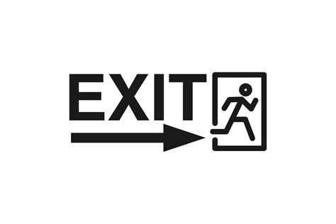 Exit Icon Exit Sign Vector Illustration Isolated On White Background