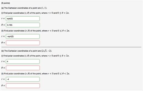 Solved The Cartesian Coordinates Of A Point Are I Chegg