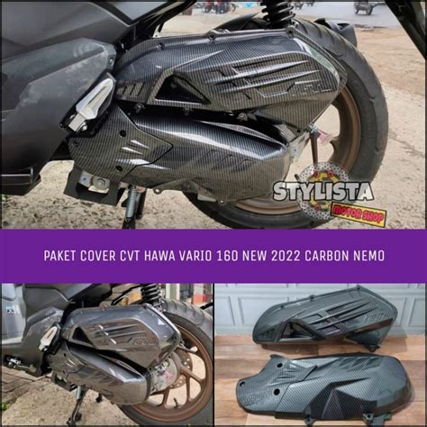 Jual PAKET CARBON NEMO COVER CVT HAWA VARIO 160 2021 2022 TUTUP BAK CVT