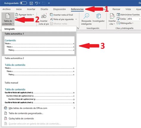 Word cómo hacer un índice Office 2007 2019