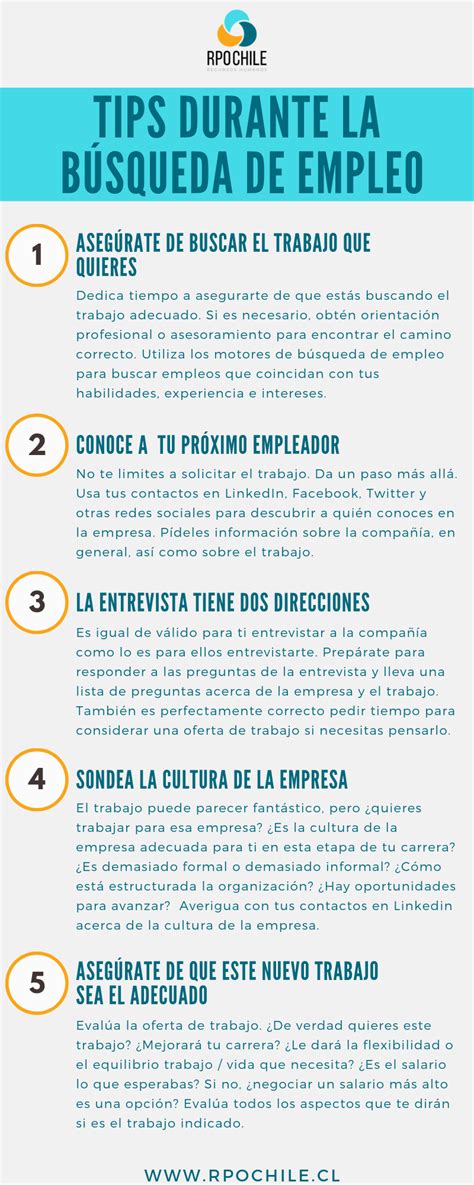 Recomendaciones durante la búsqueda de empleo RPO CHILE