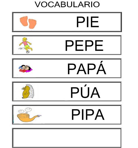 Lectoescritura Y Vocabulario Con La Letra P Images And Photos Finder