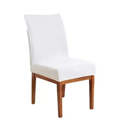 Kit Capas Para Cadeira De Malha Sala De Jantar Branco Desenho Do