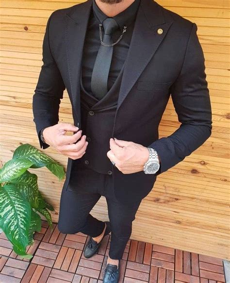 Black Piece Men Suit Wedding Suit Groom Wear Suit Piece Etsy Iraq