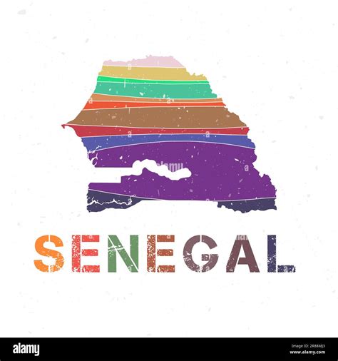 Senegal mapa de diseño Forma del país con hermosas ondas geométricas y