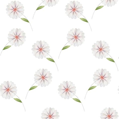 Acuarela patrón transparente con flores Foto Premium
