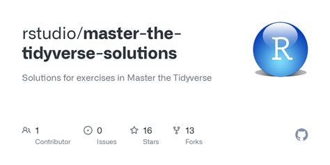 GitHub Rstudio Master The Tidyverse Solutions Solutions For