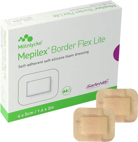 Mepilex Border Flex Lite Lot de 10 pansements en mousse auto adhésifs 4