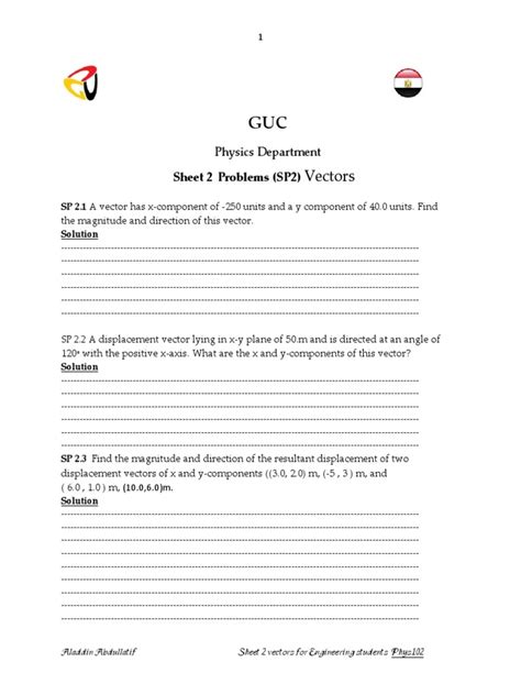 solving physics problems involving vectors components magnitude direction and resultant