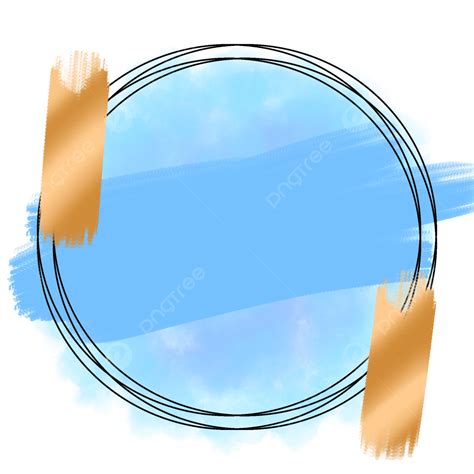 Efecto De Trazo De Pincel Pintado Círculo Azul PNG Pintado Cepillo