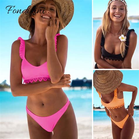 Aliexpress Buy Sexy Lace Bikinis 2019 Women Swimsuit Ruffled